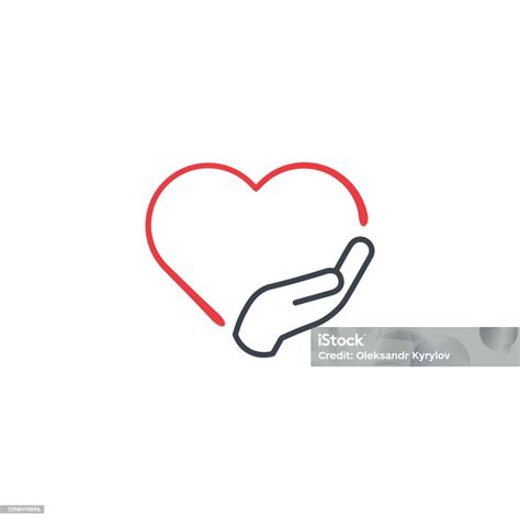 사랑과 관리 아이콘 벡터 로고 템플릿 일러스트 디자인 하트에 손을 넣어 맹세 또는 서약 아이콘 흰색 배경에 격리된 스톡 벡터 그림입니다 손에 대한 스톡 벡터 아트 및 기타