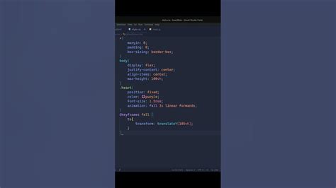 Heart Rain Effect Using Html Css And Javascript Youtube