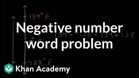 Negative Number Word Problem Negative Numbers And Absolute Value Pre Algebra Khan Academy