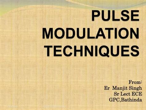 Ppt Pulse Modulation Techniques Powerpoint Presentation Free Download Id 3949863