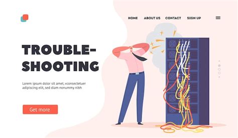 Premium Vector Trouble Shooting Landing Page Template Sysadmin
