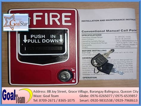 Manual Pull Station V Conventional Type Manual Call Point Break Glass For Fire Alarm Push