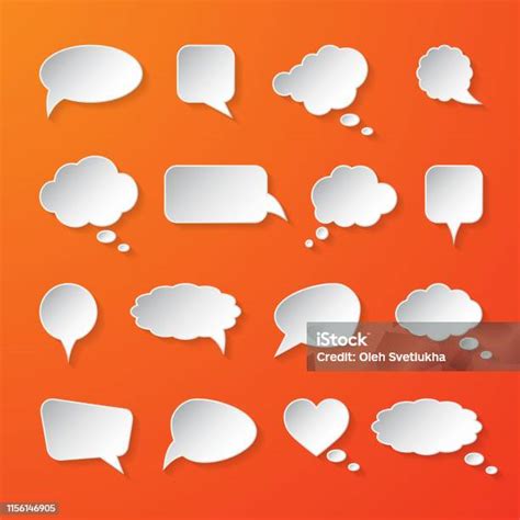 주황색 배경에 흰색 종이 연설 거품 벡터 일러스트레이션 0명에 대한 스톡 벡터 아트 및 기타 이미지 0명 3차원 형태 공란 Istock