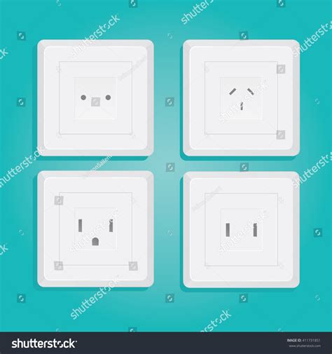 Modern Vector Illustration Power Socket Set Stock Vector Royalty Free 411731851 Shutterstock