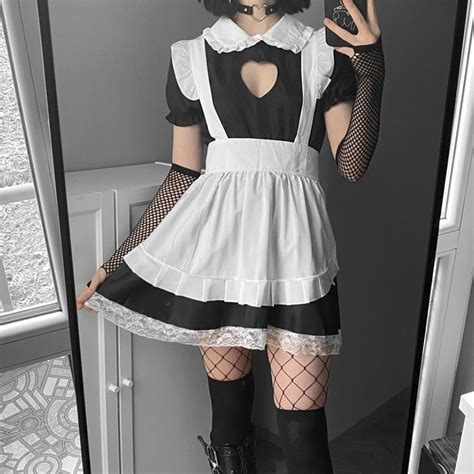 French Maid Uniform Cat Cosplay Lingerie Costume Cute Keyhole Nightwea