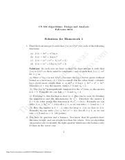 Homework 1 Solutions Pdf CS 584 Algorithms Design And Analysis Fall Term 2013 Solutions For