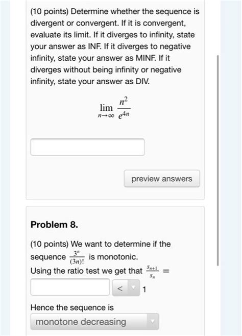 solved 10 points determine whether the sequence is