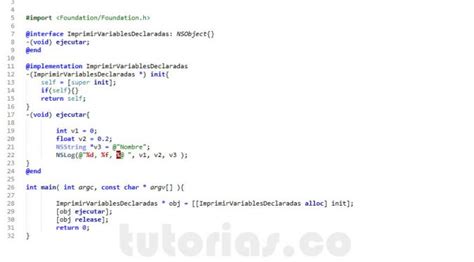 Poo Objective C Imprimir Variables Declaradas