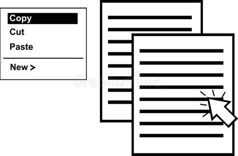 Sketch Draw Black And White Pop Up Window Pc Click Cursor Mouse Copy Button Symbol Stock Vector