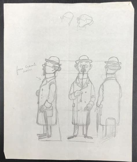 Rare Tintin Figure Sketches Annotated By Creator Hergé Offered At Auction Today