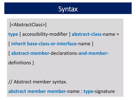 Net F Abstract Class Interface Ppt