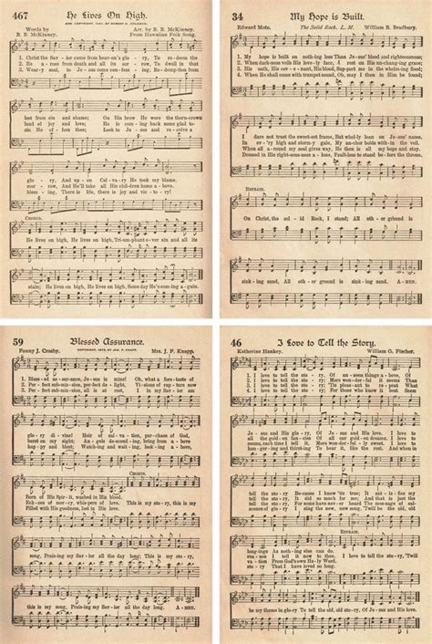 Vintage Hymn Background Great Is Thy Faithfulness Print Hymn
