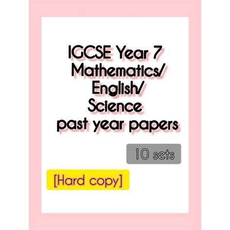 🔥[igcse Past Year Paper] Igcse Year 7 Past Year Paper Math English