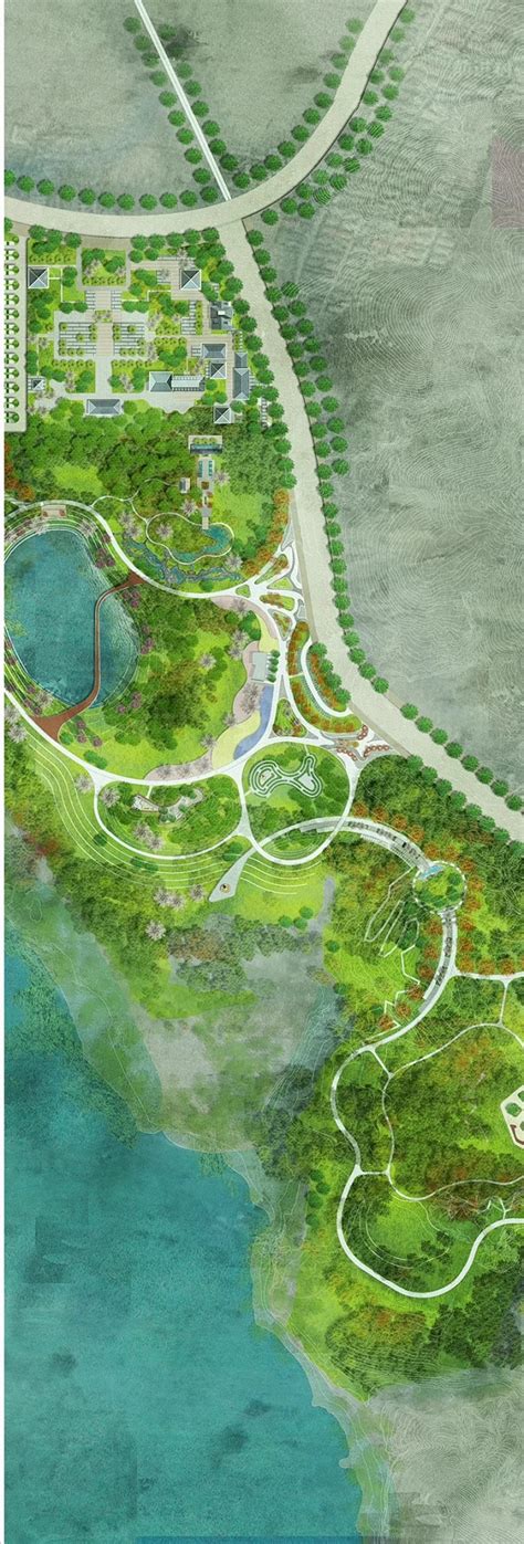 2023ps小清新公园景观彩平图ps免扣素材竞赛风现代公园彩平ps素材 花瓣网