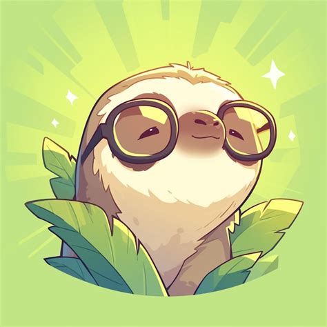Premium Vector A Lazy Sloth Broadcaster Cartoon Style