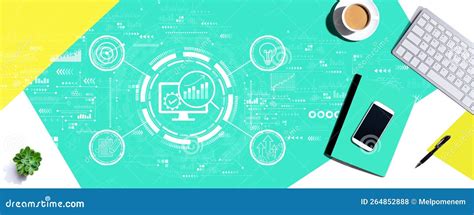 Marketing Strategy Concept With Computer Keyboard And Office Items