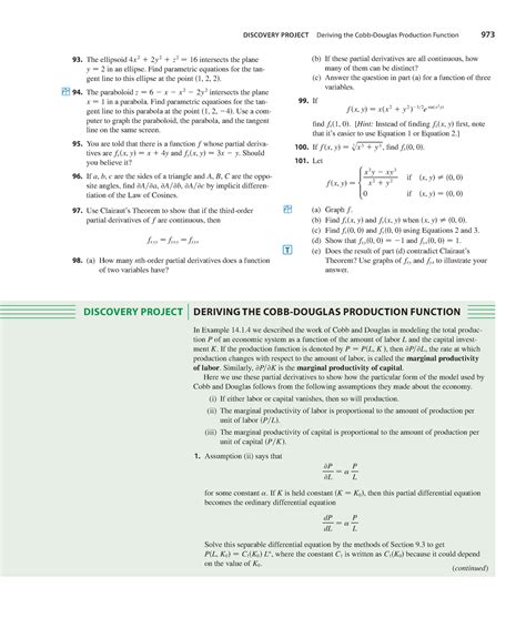 TANGENT PLANES AND LINEAR APPROXIMATIONS DISCOVERY PROJECT Deriving The Cobb Douglas