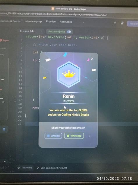 Mukul Anand Bhatt On Linkedin 🥳got My First Badge On Coding Ninjas