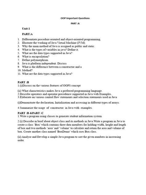 Unit1and2 Importantqp Pdf Method Computer Programming Class