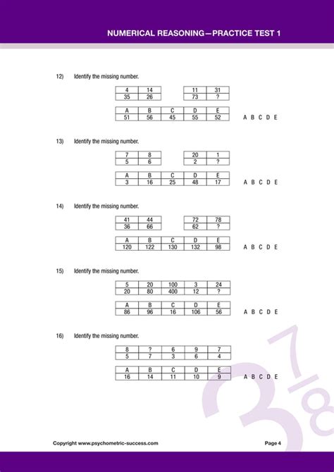 Psychometric Success Numerical Ability Reasoning Practice Test 1 Pdf