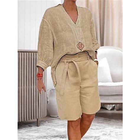 Womens Plus Size Loungewear Sets Pure Color Basic Casual Comfort Home