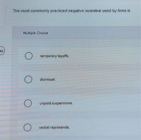Solved The Most Commonly Practiced Negative Incentive Used