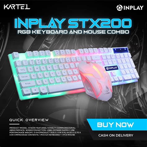 Inplay Stx200 Rainbow Backlit Gaming Keyboard And Mouse Usb Shopee Philippines