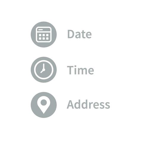 Address Date Time Icons Set Vector Illustration 36287119 Vector Art At Vecteezy