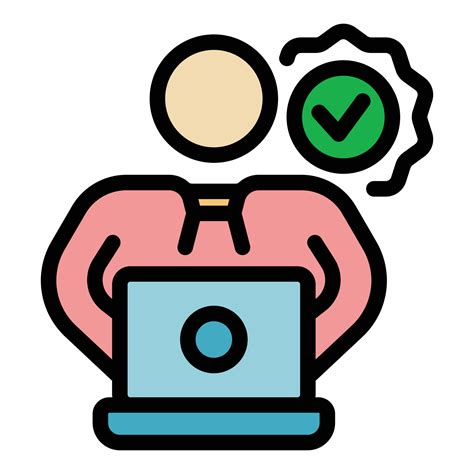 Quality Assurance Man Icon Color Outline Vector 15075059 Vector Art At