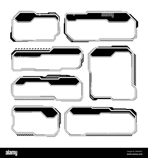 Black Futuristic Hud Or Ui Elements Sci Fi User Interface Text Boxes Callouts Warning Message