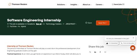 Cseaiml On Linkedin Thomson Reuters Hiring For Software Engineering Internship