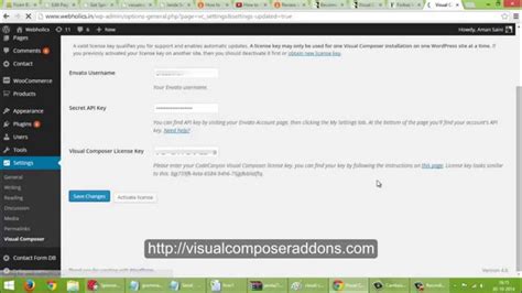 How To Activate Visual Composer Licence Youtube