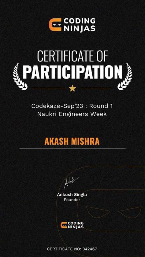 Akash Mishra On Linkedin Codingninjas Participation