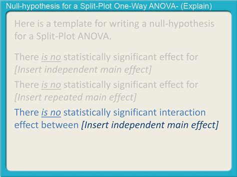 Null Hypothesis For Split Plot Anova Pptx