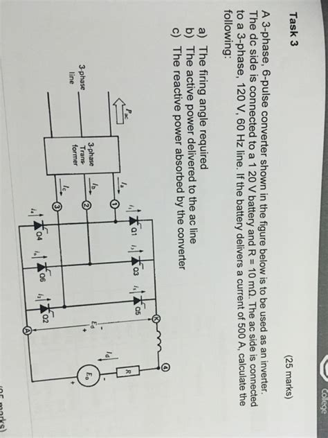Solved Task 3 25 Marks A 3 Phase 6 Pulse Converter Shown Chegg Com