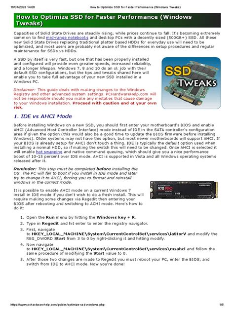 How To Optimize Ssd For Faster Performance Windows Tweaks Pdf Solid State Drive Hard