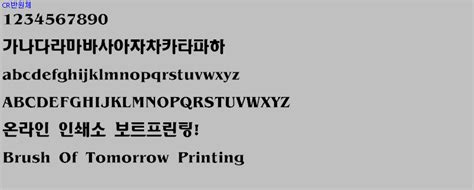 보트프린팅의 서체 이미지 자료 CR반원체 서 체 이 미 지 B O T 프린팅