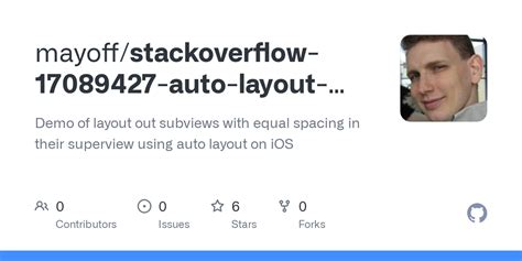Github Mayoffstackoverflow 17089427 Auto Layout Equal Spacing Demo