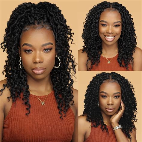 Forevery New Faux Locs Crochet Hair 12 Inch Goddess Locs Crochet Hair 6 Packs Pre Looped Crochet