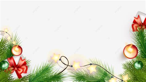 크리스마스 장식 테두리 선물 상자 가로 보기 크리스마스 성탄절 장식을 장식하다 Png 일러스트 및 Psd 이미지 무료