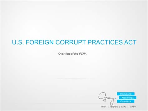 Foreign Corrupt Practices Act Pdf