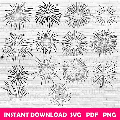 Fireworks Svg Bundle Cut Files For Silhouette Cricut Digital Download Etsy