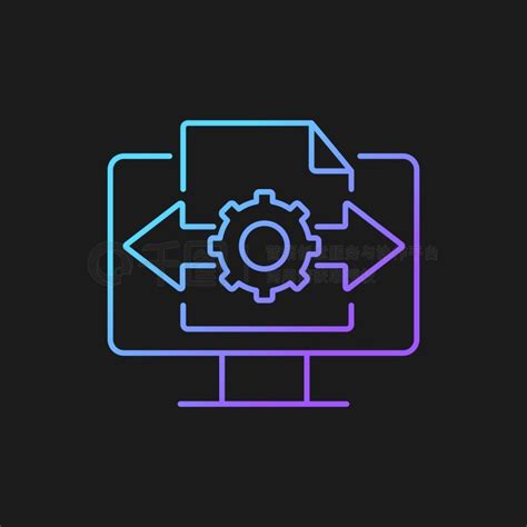 符号网页ui 深色主题的决策梯度矢量图标。做出战略选择。数字化转型。解决问题。细线颜色符号。现代风格的象形文字。矢量隔离轮廓图。深色主题的决策梯度矢量图标 模板免费下载 Eps格式 1000