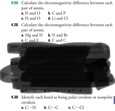 Solved Calculate The Electronegativity Difference Between