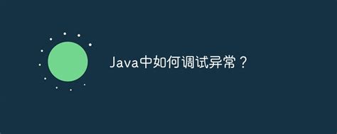 Java中如何调试异常? Java教程 Php中文网 Java中如何调试异常? Java教程 Php中文网