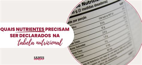 Quais Nutrientes Precisam Ser Declarados Na Tabela Nutricional Sanus