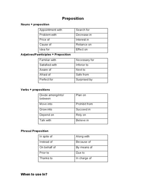 Nouns Preposition Pdf Preposition And Postposition Semantic Units