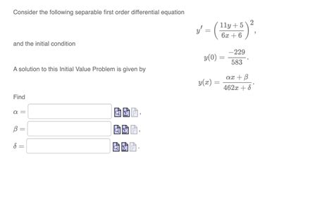 Solved Consider The Following Separable First Order