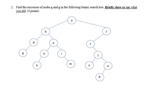 Solved Find The Successor Of Nodes E And 0 In The Following
