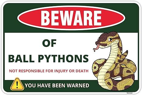 Amazon Venicor Ball Python Sign 8 X 12 Inches Aluminum